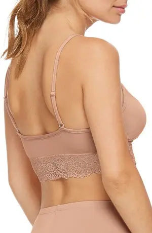 MONTELLE INTIMATES Lace Trim Bralette - Nutmeg