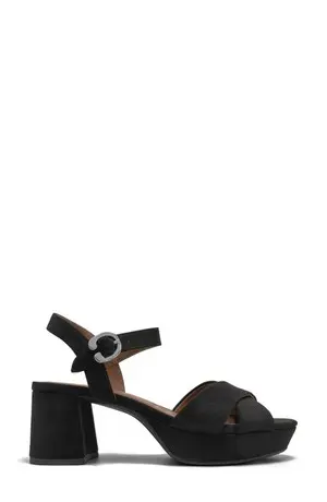 Aerosoles Cosmos Platform Sandals - Black/black Suede