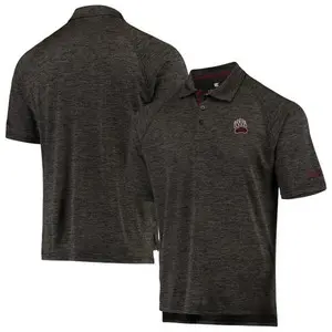 COLOSSEUM Heathered Black Montana Grizzlies Down Swing Raglan Polo - Heather Black