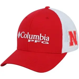 Columbia Scarlet Nebraska Huskers Collegiate Pfg Flex Hat - Red