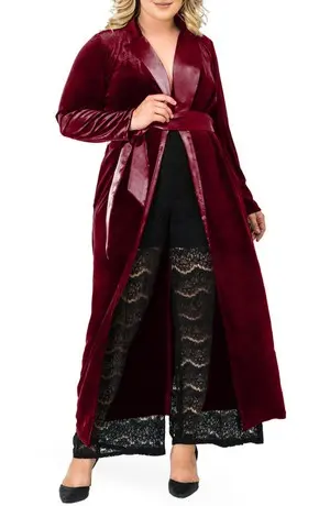 STANDARDS & PRACTICES Freya Wrap Coat Dress - Deep Red