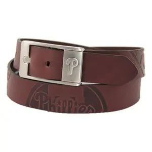 EAGLES WINGS Philadelphia Phillies Brandish Leather Belt - Brown