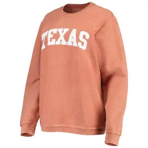 PRESSBOX Texas Orange Texas Longhorns Comfy Cord Vintage Wash Basic Arch Pullover Sweatshirt