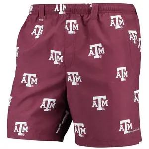 Columbia Texas A&m Aggies Backcast Ii Omni-shade Printed Hybrid Shorts - Maroon
