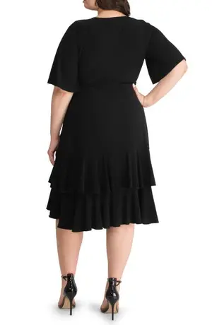 KIYONNA Miranda Wrap Dress - Black Noir