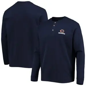 DUNBROOKE Chicago Bears Logo Maverick Thermal Henley Long Sleeve T-shirt - Navy