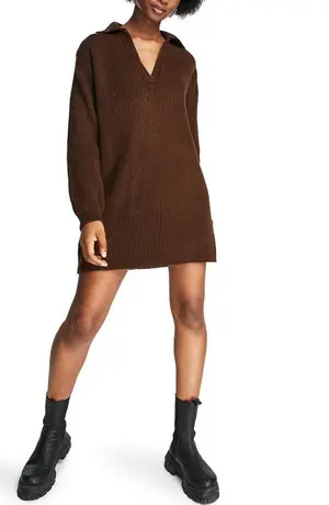 Topshop Rib Sweater Dress