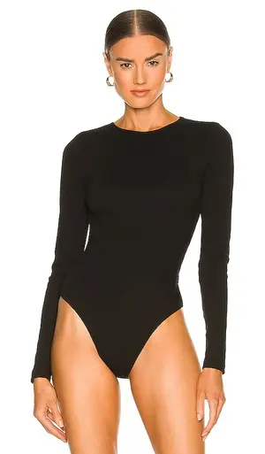 OW Ribbed Jersey Bodysuit With Open Back