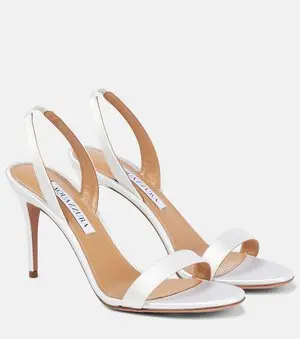 AQUAZZURA So Nude 85 Satin Sandals - White