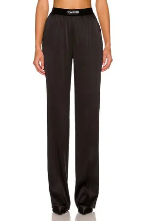 TOM FORD Metallic Silk Pajama Pant Black