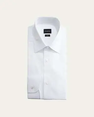 Zegna Trofeo Solid Regular-fit Dress Shirt - White