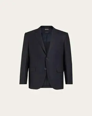 Zegna Solid Trofeo Wool Regular-fit Blazer Jacket