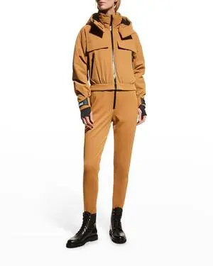 Mackage Lumi One-piece Hooded Ski Suit - Camel