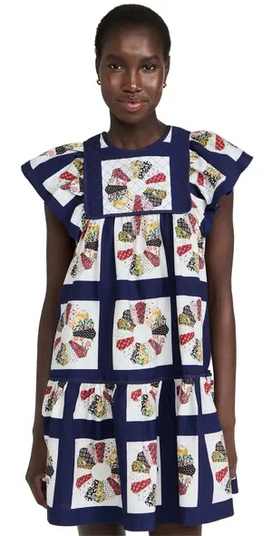 Sea Pippin Patchwork Flutter Sleeve Tunic Dress