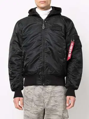 Alpha Industries Logo Zipped Bomber Jacket
