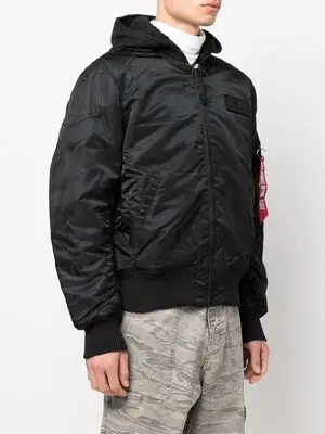 Alpha Industries Logo Zipped Bomber Jacket