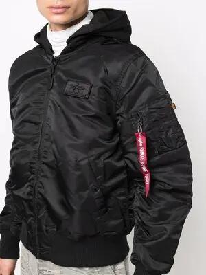 Alpha Industries Logo Zipped Bomber Jacket