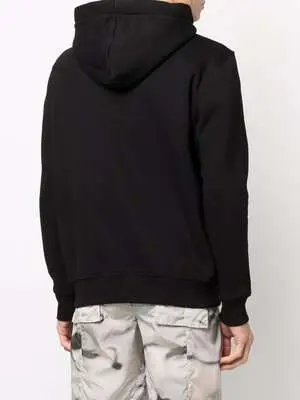 Alpha Industries Logo Drawstring Hoodie - Black