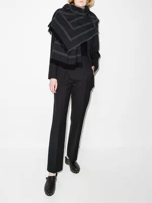 TOTEME Large Monogram Scarf - Grey
