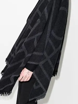 TOTEME Large Monogram Scarf - Grey