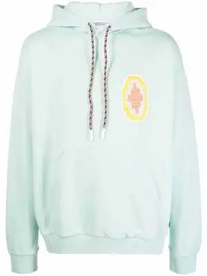 COUNTY OF MILAN Marcelo Burlon Macramé Cross Patch Hoodie - Blue