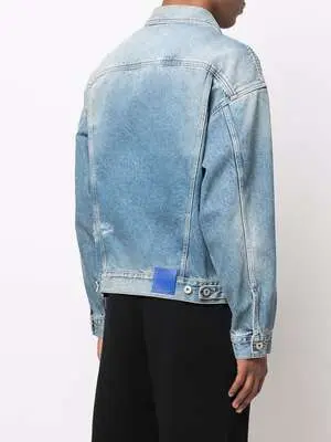 COUNTY OF MILAN Marcelo Burlon Embroidered Denim Jacket - Blue