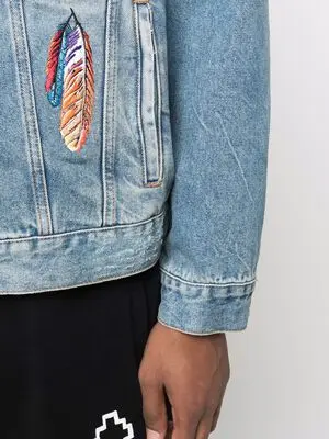 COUNTY OF MILAN Marcelo Burlon Embroidered Denim Jacket - Blue