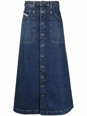 DIESEL De-albus-l A-line Denim Skirt