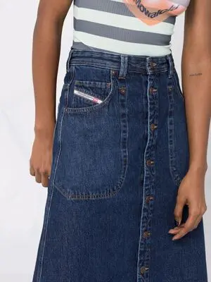 DIESEL De-albus-l A-line Denim Skirt