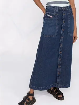 DIESEL De-albus-l A-line Denim Skirt