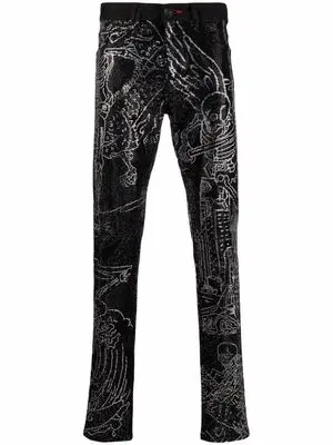 Philipp Plein Printed Bottoms For Men