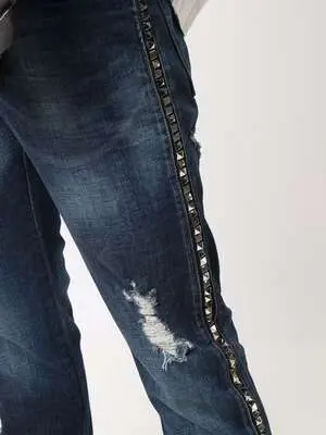 Philipp Plein Distressed Straight-leg Jeans