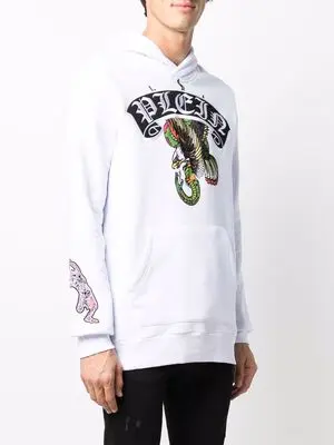 Philipp Plein Logo-print Pullover Hoodie - White