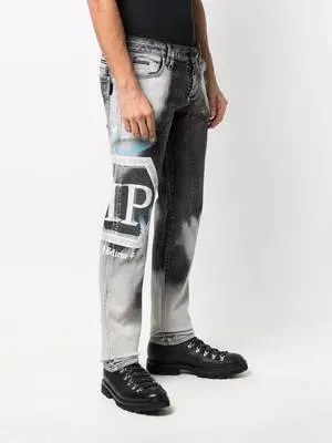 Philipp Plein Bleached Straight-leg Trousers