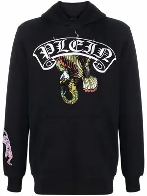 Philipp Plein Logo-print Pullover Hoodie - Black