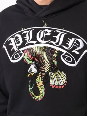 Philipp Plein Logo-print Pullover Hoodie - Black