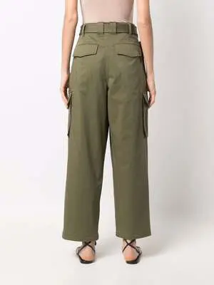Alberta Ferretti High-waisted Belted Cargo Trousers