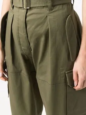 Alberta Ferretti High-waisted Belted Cargo Trousers