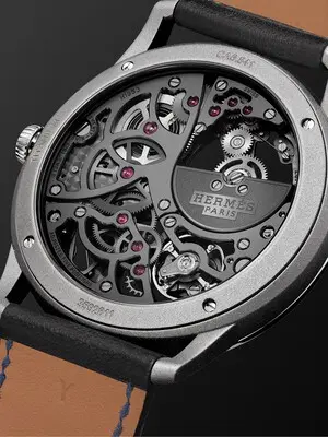 Hermès Slim D’ Squelette Lune Automatic Titanium Watch