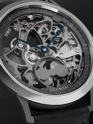 Hermès Slim D’ Squelette Lune Automatic Titanium Watch