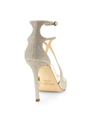 JIMMY CHOO Azia 95mm Glitter Sandals