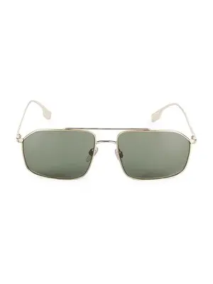 Burberry Men's BE3130 17mm Square Sunglasses - Light Gold - Light Gold