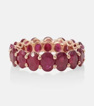 Shay Jewelry 18kt Yellow Gold Eternity Ring With Rubies - Red