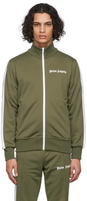 Palm Angels Palm Angels Khaki Classic Track Jacket - Military White