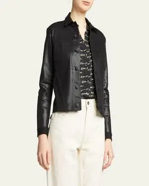 L'AGENCE Janelle Coated Denim Jacket