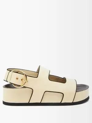 NEOUS Neous - Cher Leather Flatform Sandals - Womens - Cream - Cream
