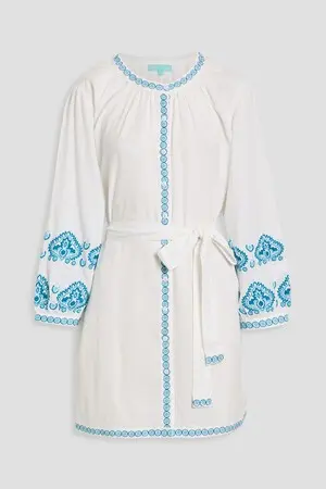 Melissa Odabash Tania Embroidered Mini Dress - White