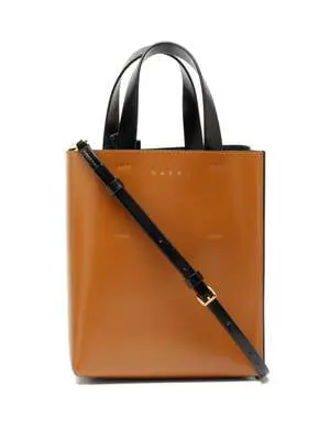 Marni Marni - Museo Mini Bi-colour Leather Tote Bag - Womens - Tan Multi Tan Multi