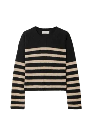 LA LIGNE Mini Toujours Striped Cashmere Sweater - Black