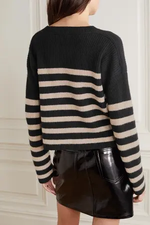 LA LIGNE Mini Toujours Striped Cashmere Sweater - Black